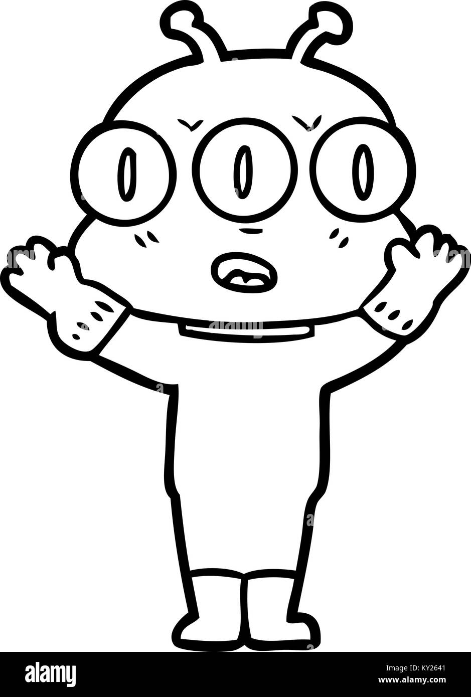 cartoon three eyed alien Stock Vector Image & Art - Alamy