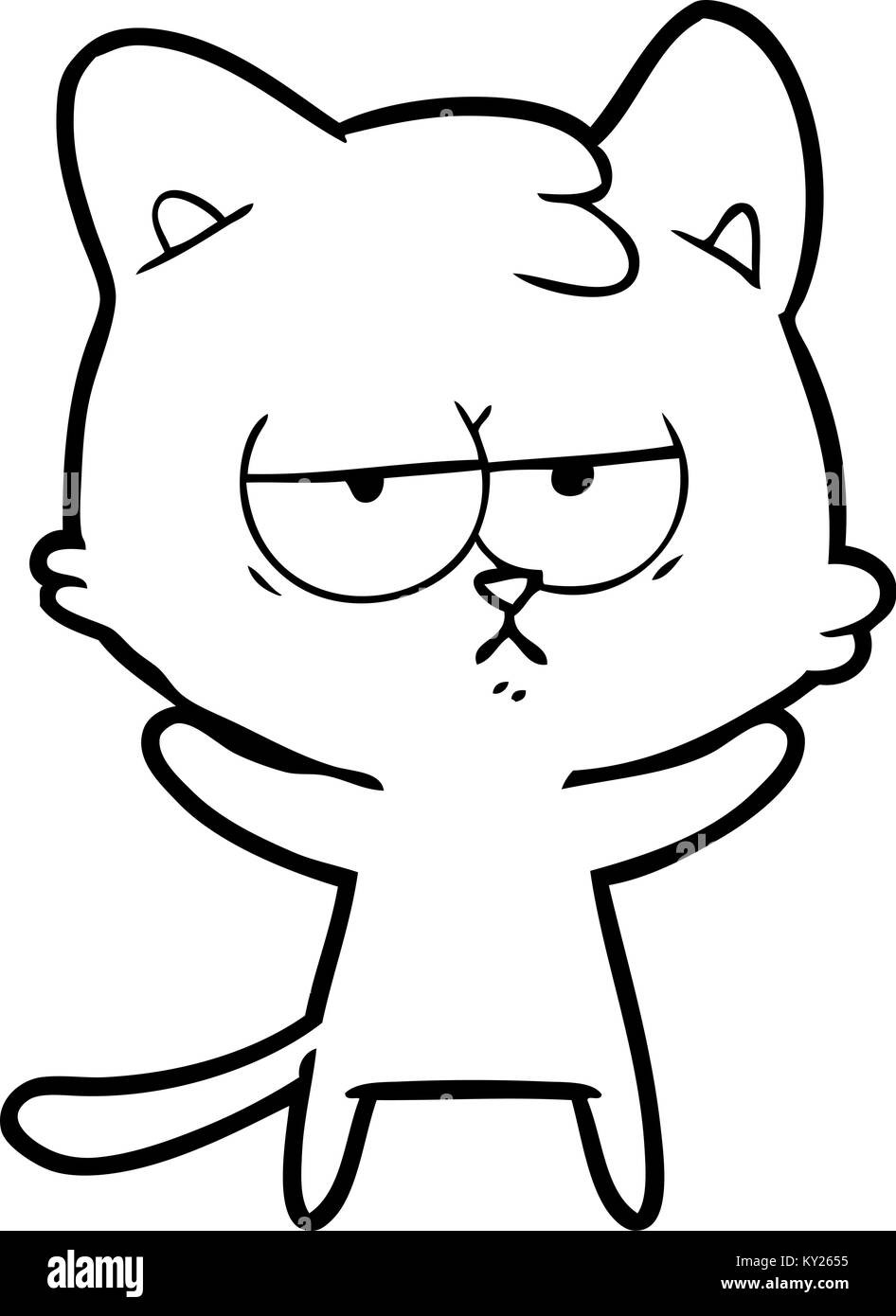 bored cartoon cat Stock Vector Image & Art - Alamy
