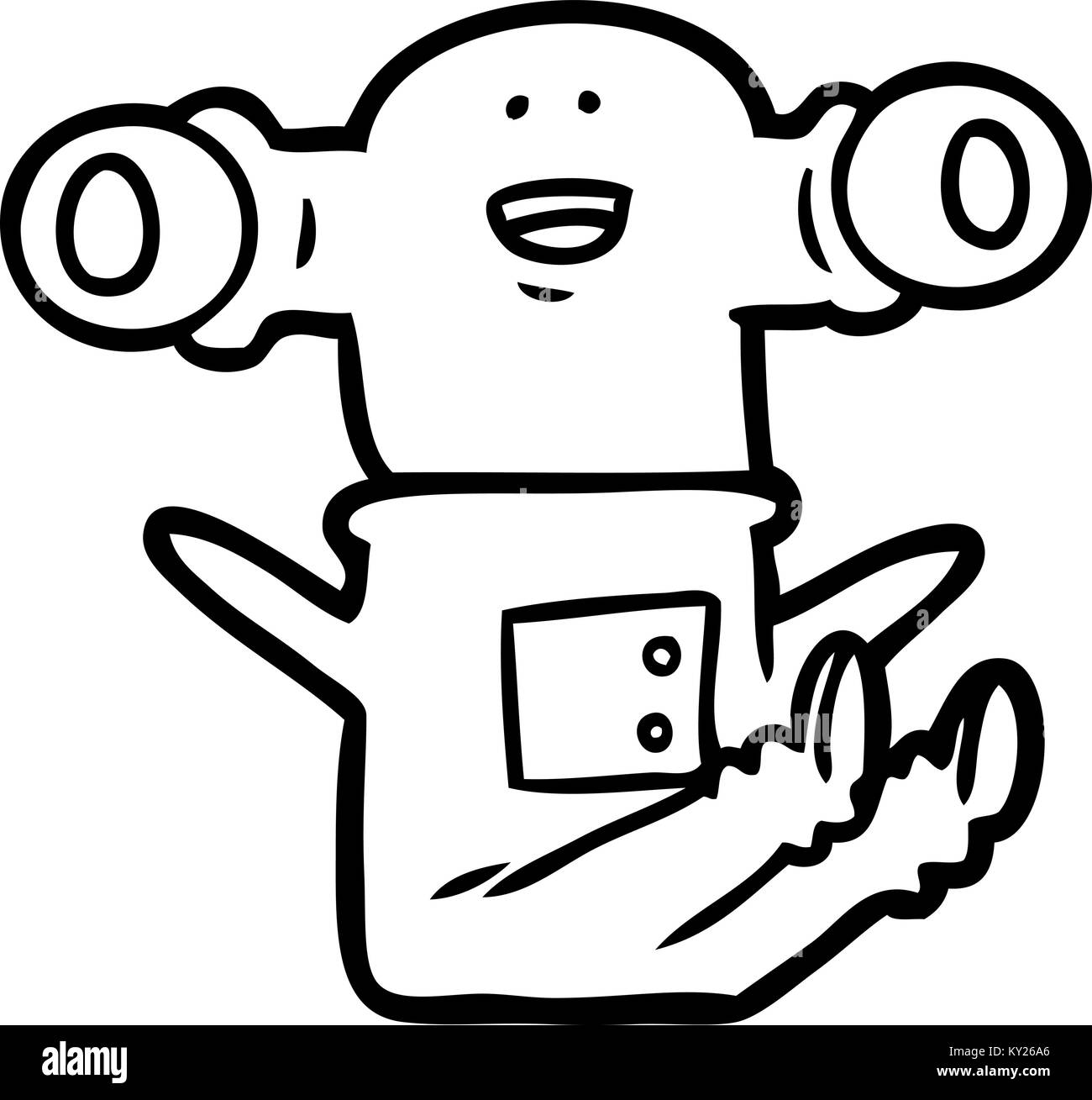 friendly cartoon alien sitting down Stock Vector Image & Art - Alamy