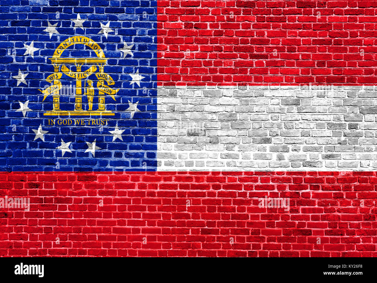 Georgia US flag painted on old vintage brick wall Stock Photo - Alamy