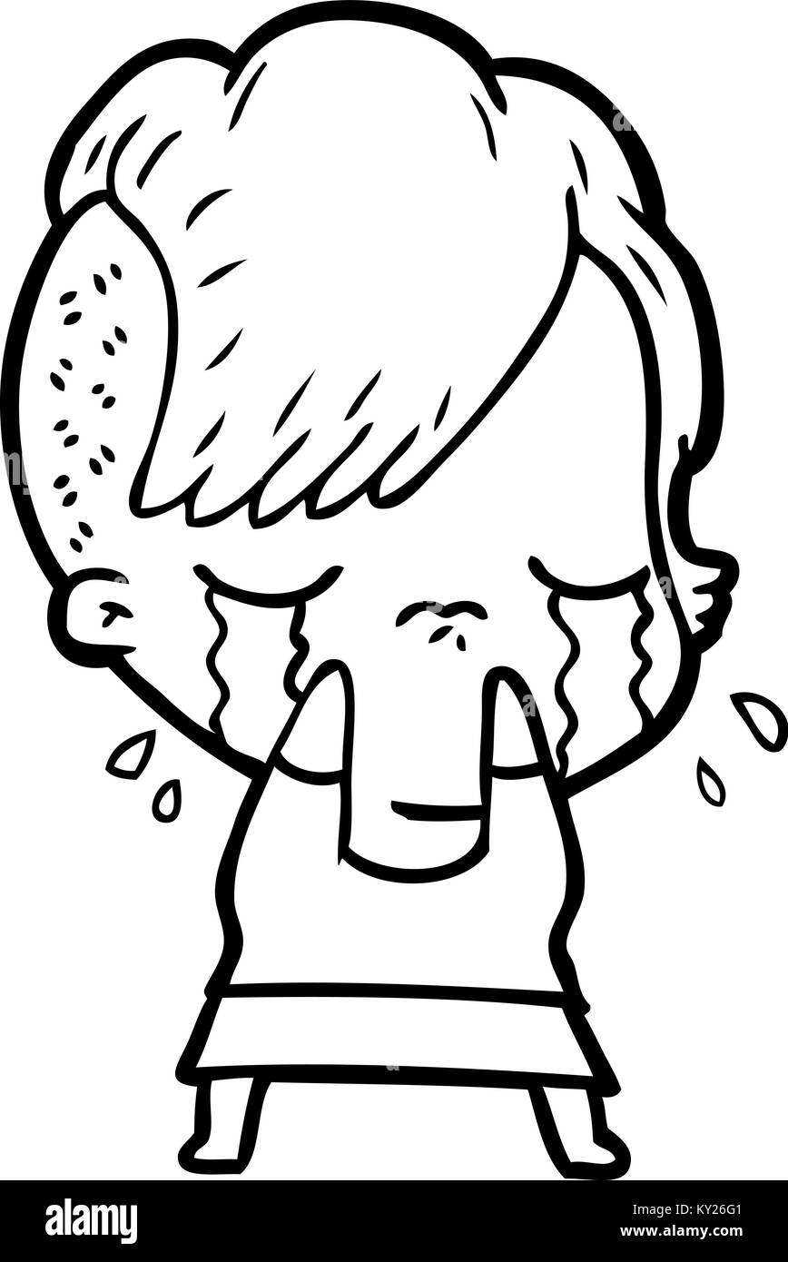 cartoon crying girl Stock Vector Image & Art - Alamy