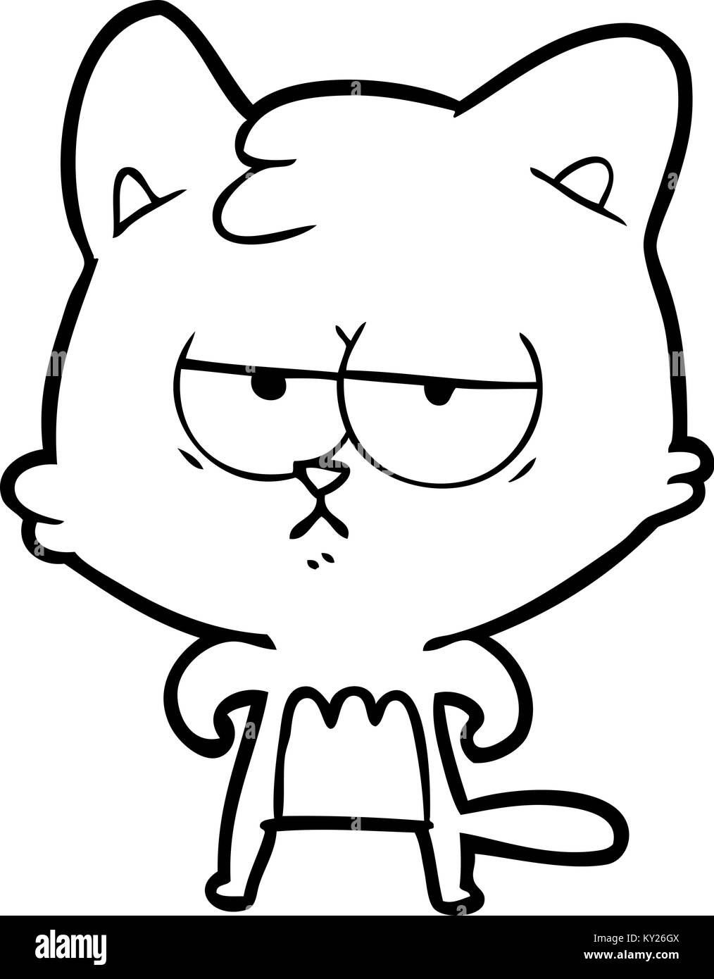 bored cartoon cat Stock Vector Image & Art - Alamy