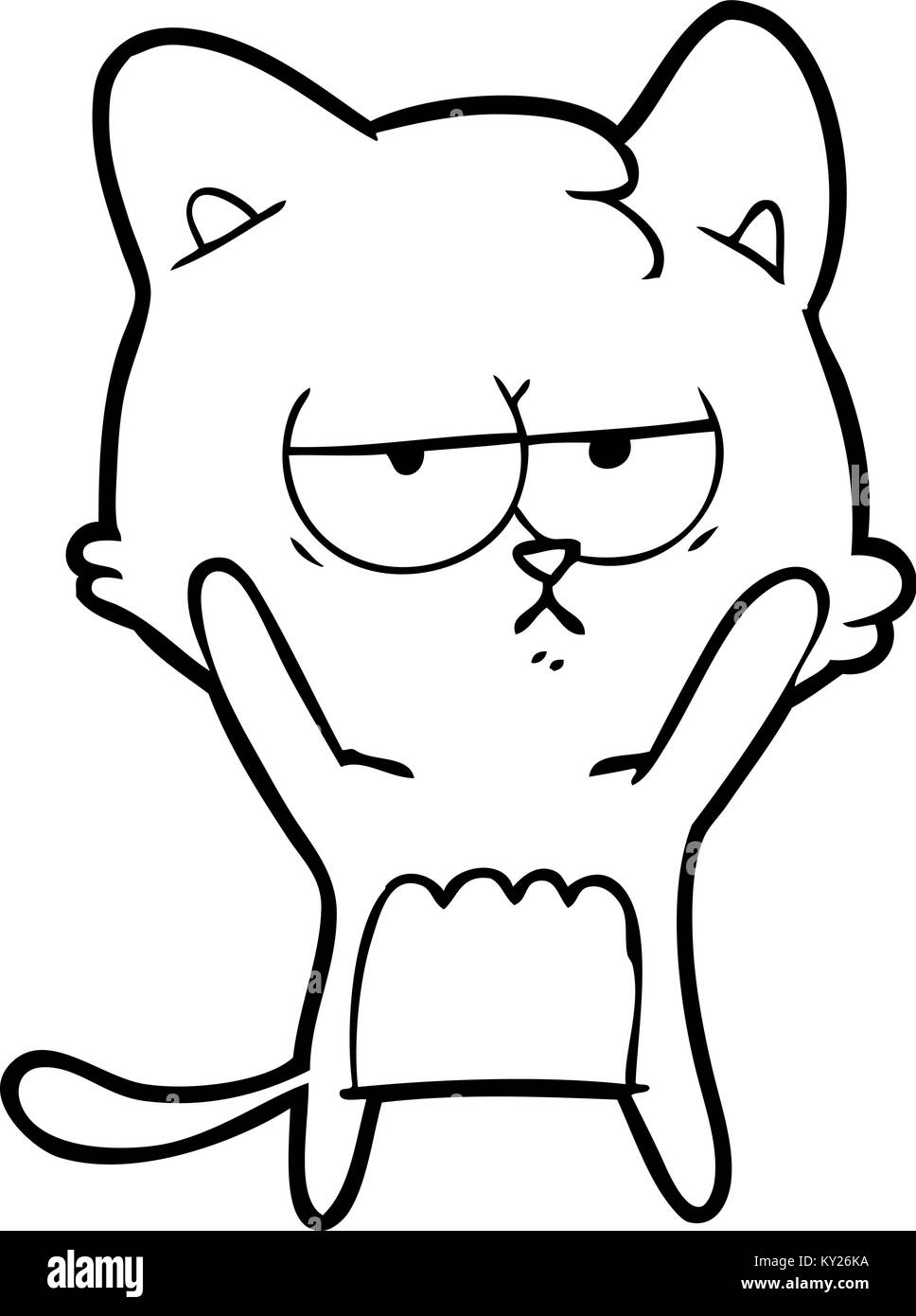 bored cartoon cat Stock Vector Image & Art - Alamy