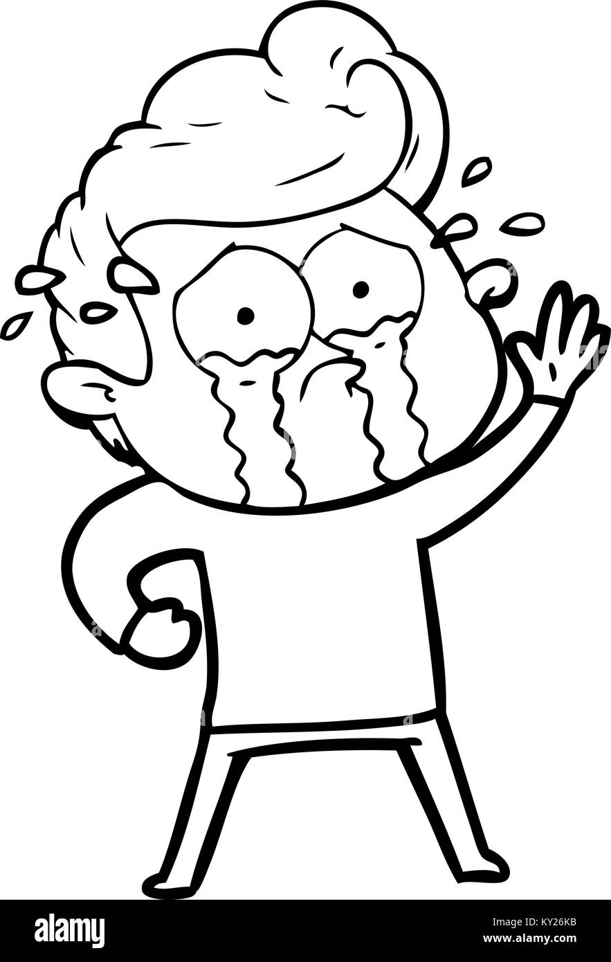 cartoon crying man waving Stock Vector Image & Art - Alamy