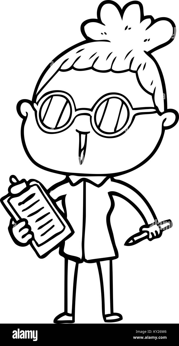 cartoon woman wearing spectacles Stock Vector Image & Art - Alamy