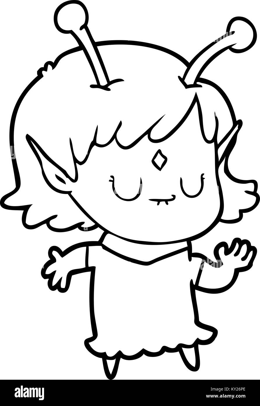 cartoon alien girl dancing Stock Vector Image & Art - Alamy