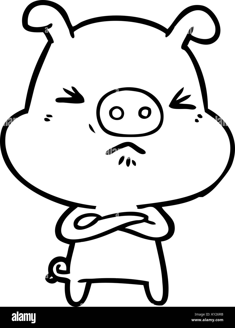 cartoon grumpy pig Stock Vector Image & Art - Alamy
