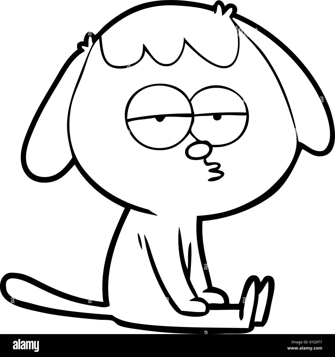 cartoon tired dog Stock Vector Image & Art - Alamy