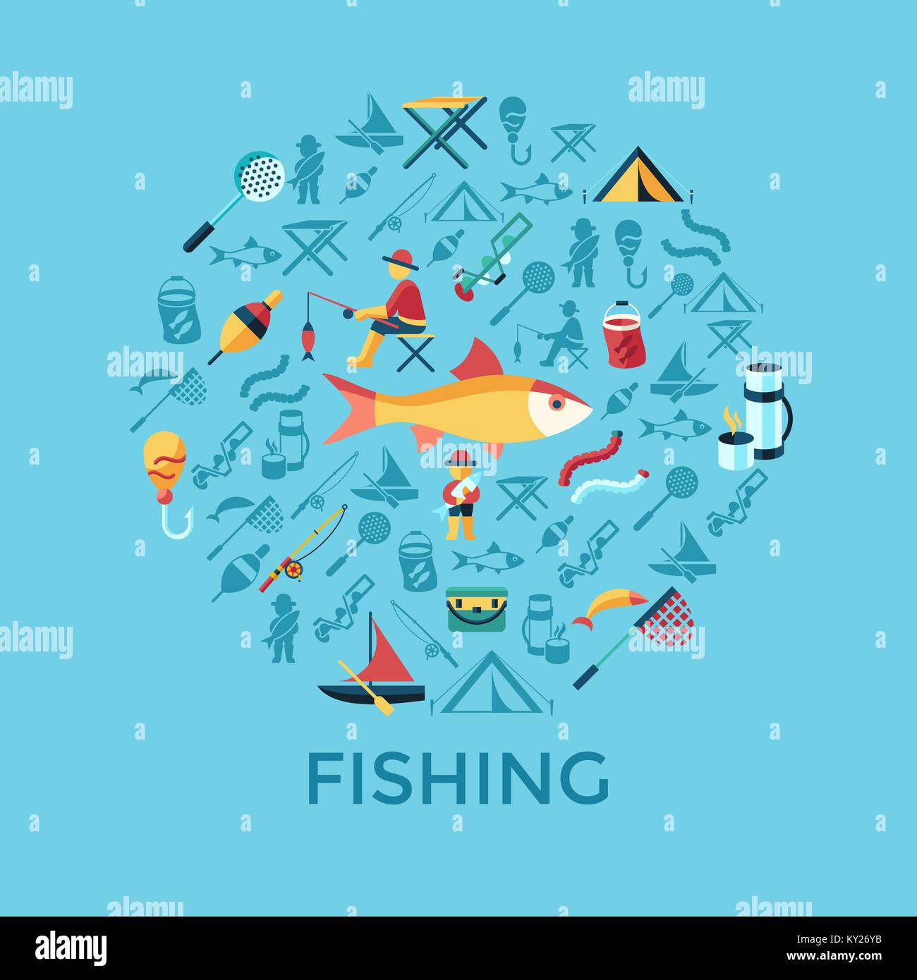 Digital vector fishing activity infographics set collection decoration ...