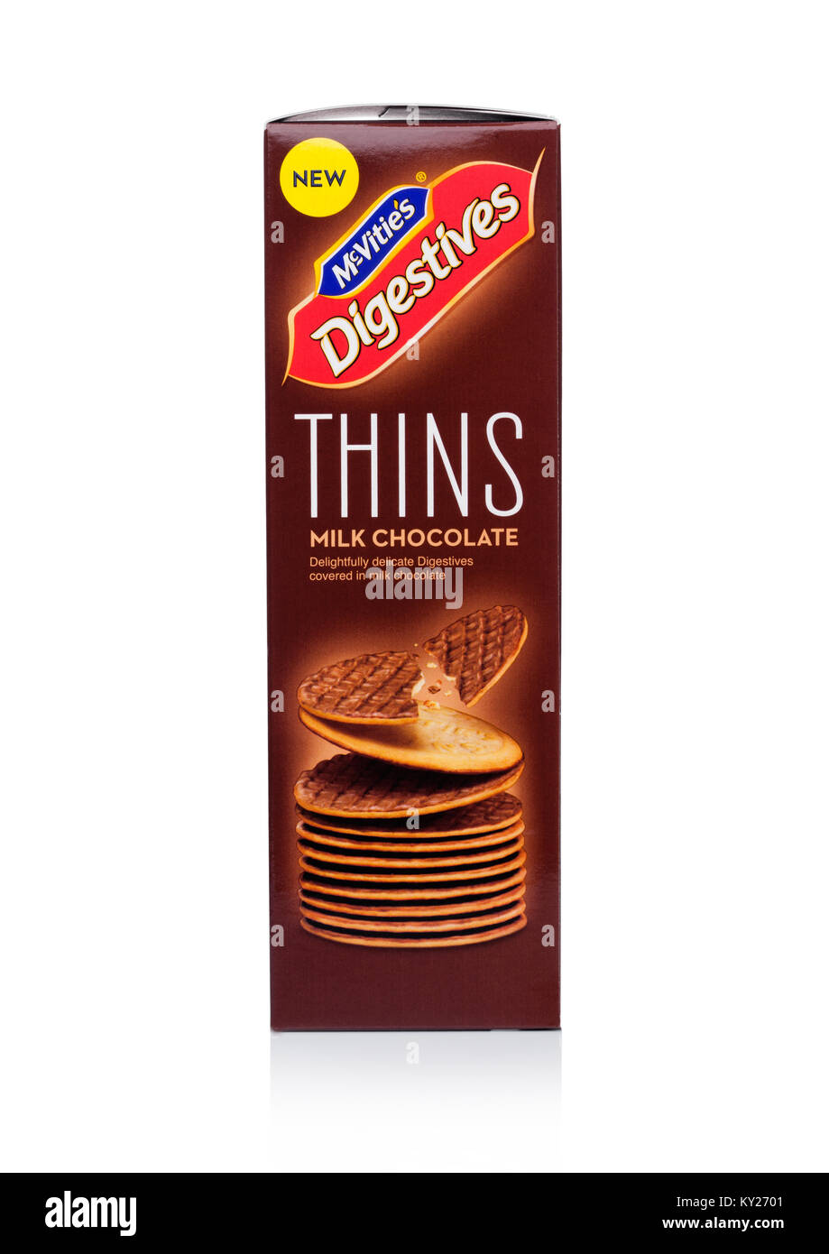 LONDON, UK - JANUARY 02, 2018: Pack of McVities Digestives thins with ...