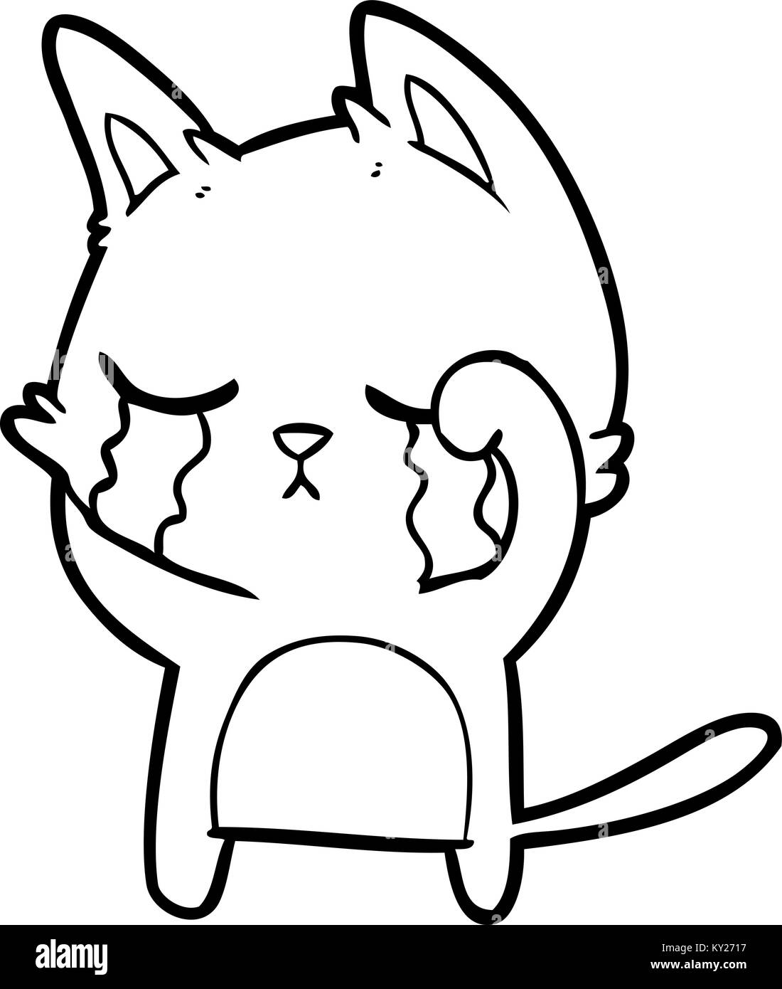 crying cartoon cat Stock Vector Image & Art - Alamy