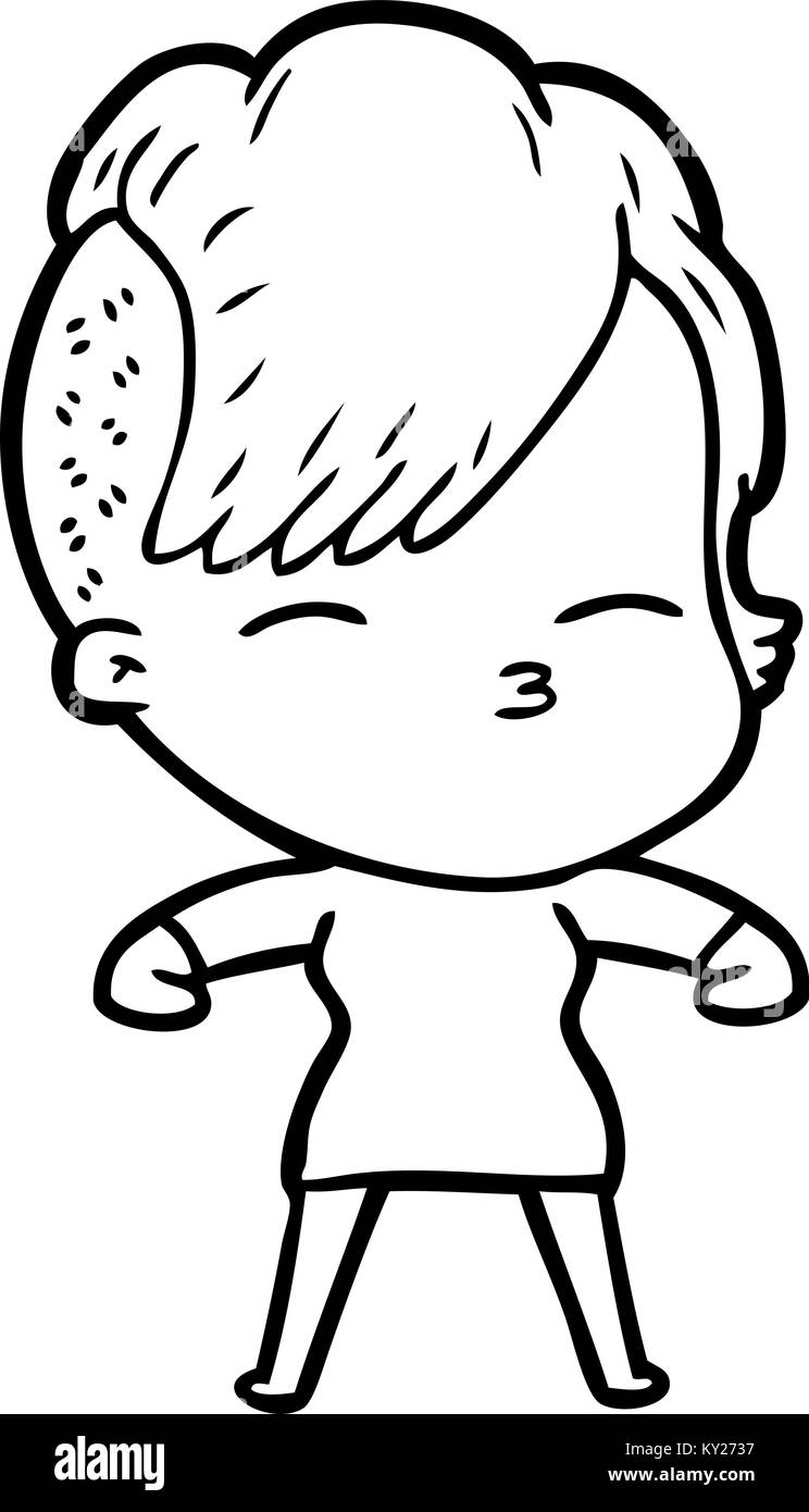 cartoon squinting girl Stock Vector Image & Art - Alamy