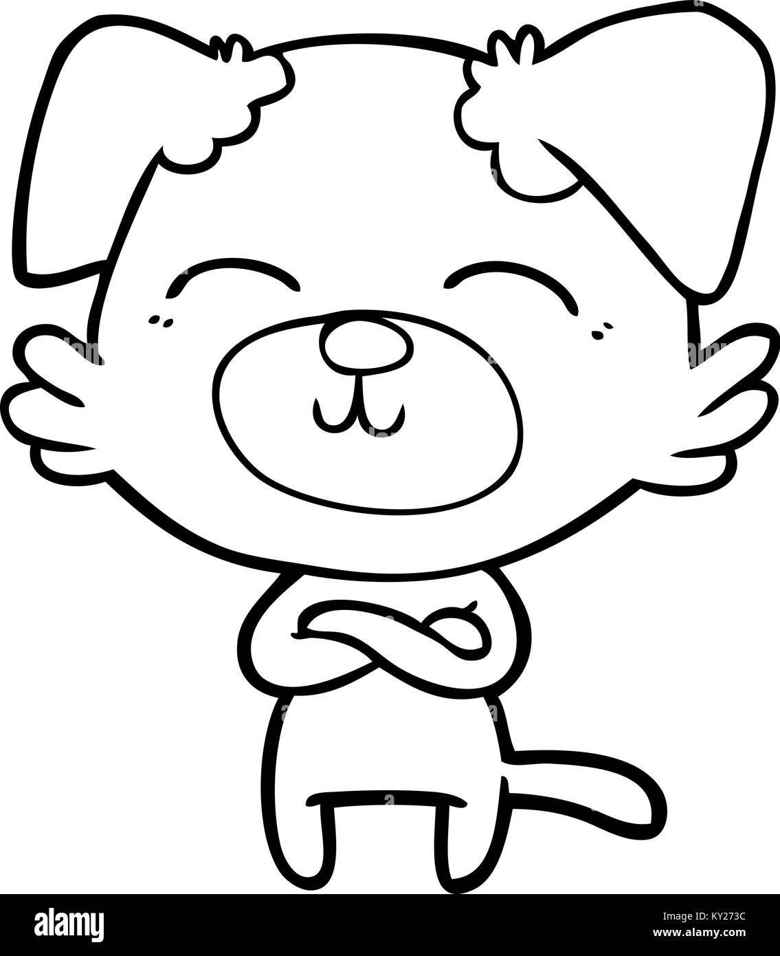 cartoon dog crossing arms Stock Vector Image & Art - Alamy