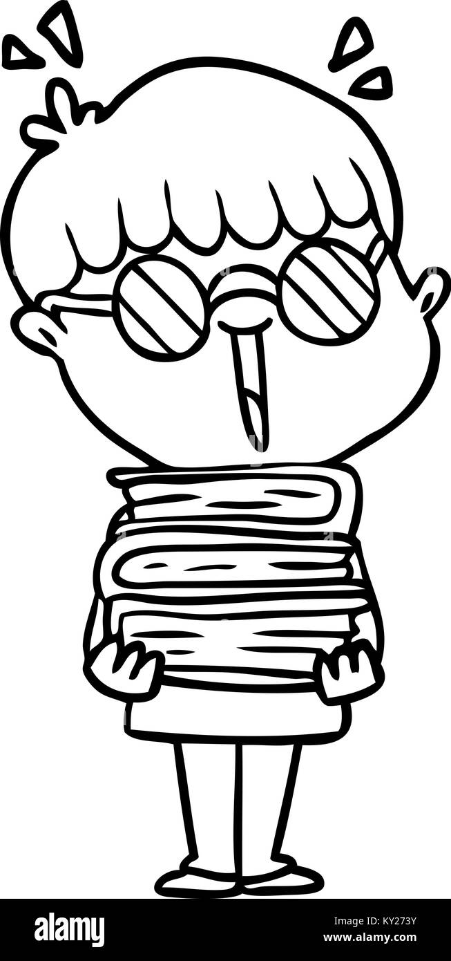 cartoon boy with amazing books Stock Vector Image & Art - Alamy