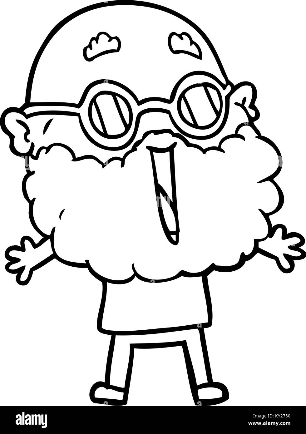 cartoon joyful man with beard Stock Vector Image & Art - Alamy