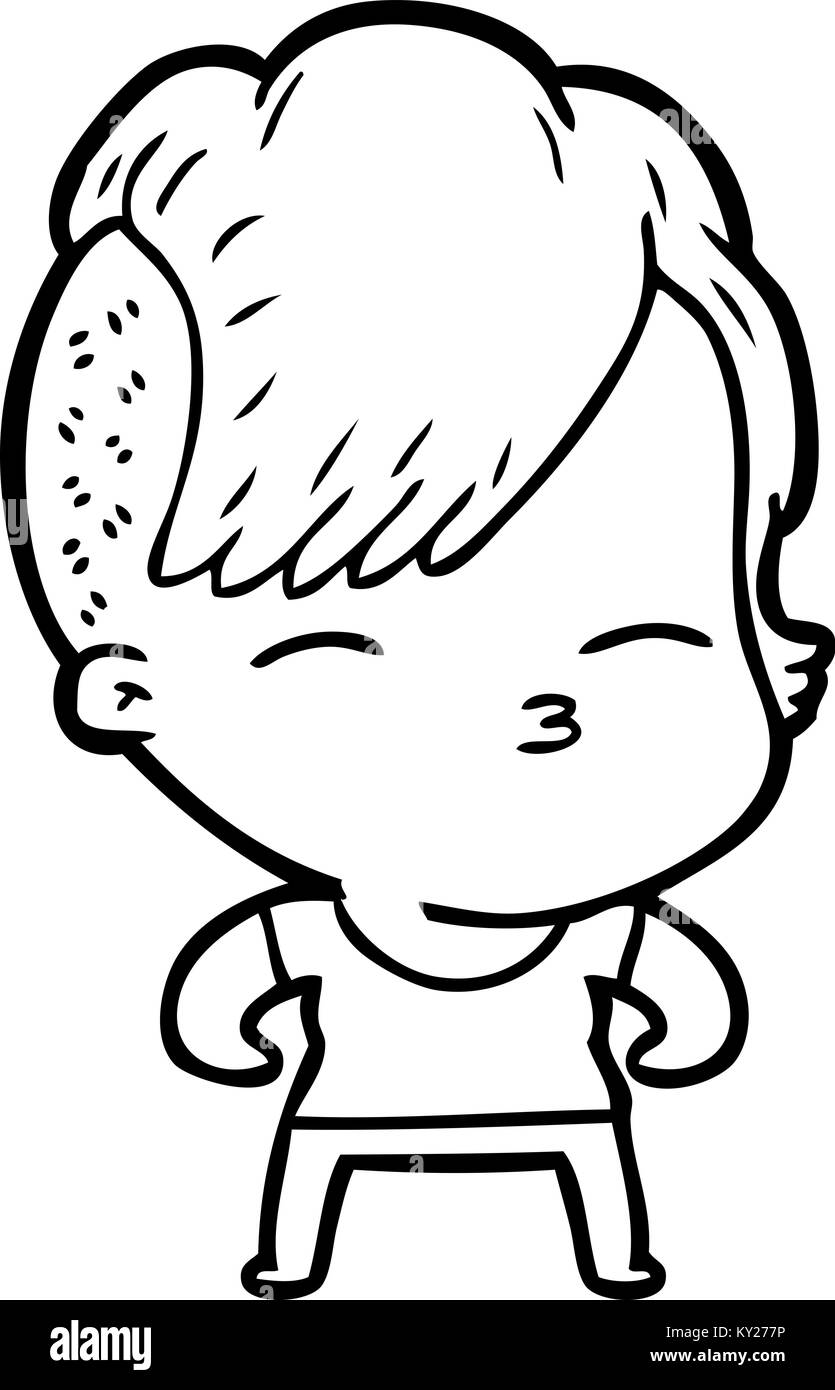 cartoon girl muscle posing Stock Vector Image & Art - Alamy