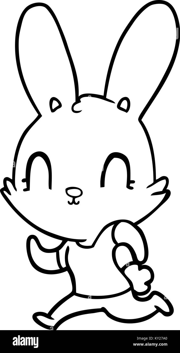 cute cartoon rabbit running Stock Vector Image & Art - Alamy