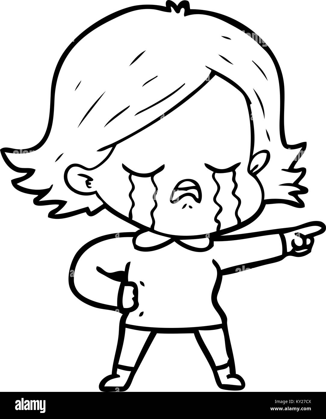 cartoon girl crying Stock Vector Image & Art - Alamy