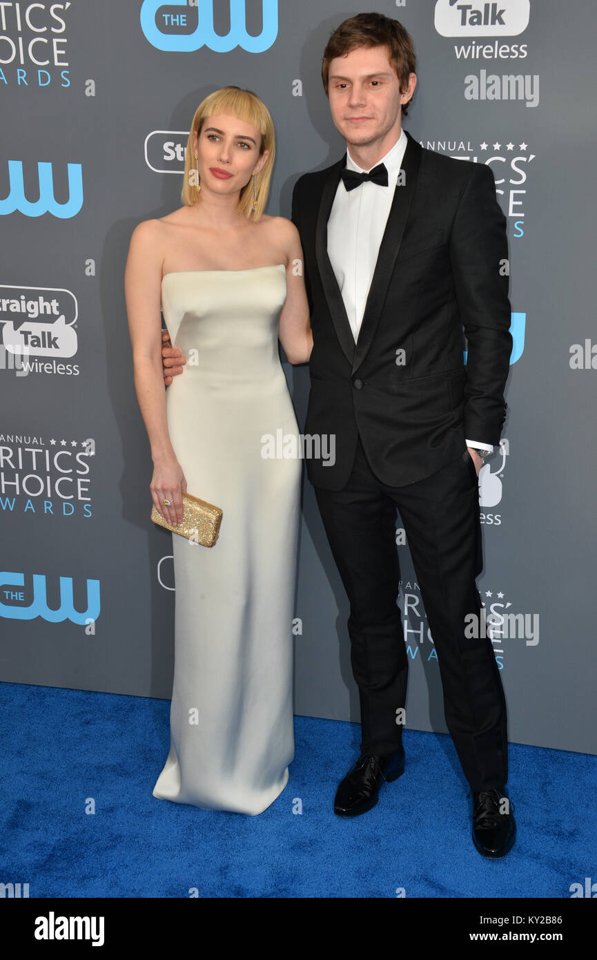 Santa Monica, California, USA. 11th Jan, 2018. Emma Roberts & Evan ...