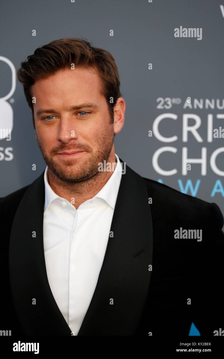 Armie Hammer attends the 23rd Annual Critics' Choice Awards at Barker ...