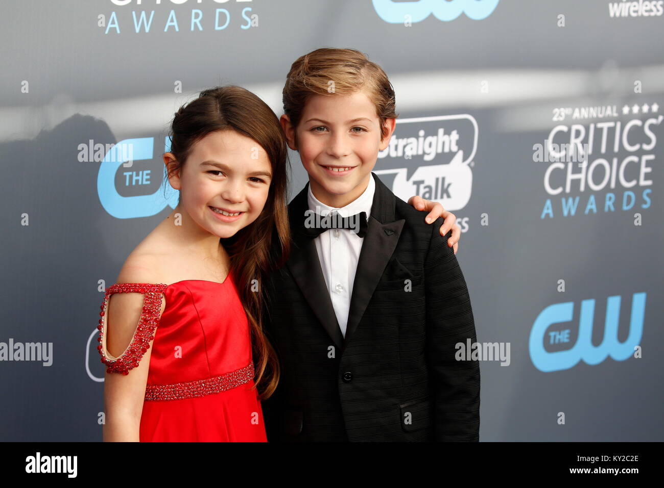 Beverly Hills, USA. 11th Jan, 2018. Brooklynn Prince and Jacob Tremblay ...