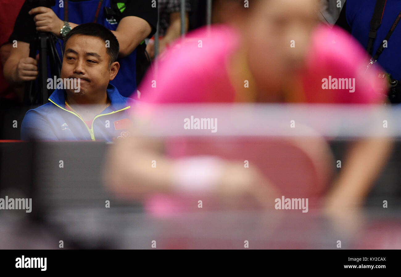 Beijing, Germany. 31st May, 2017. Liu Guoliang, coach of China watches ...