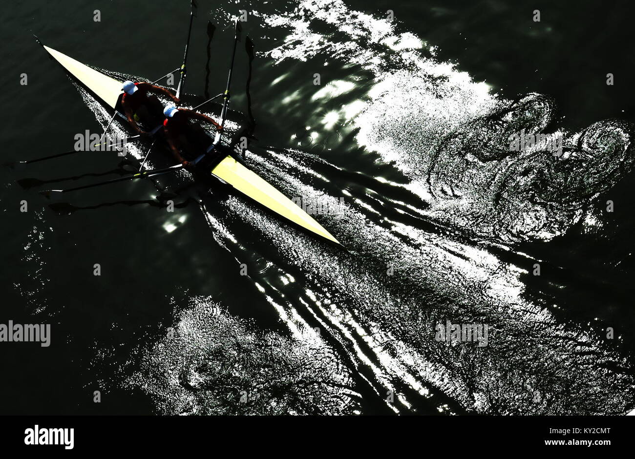 Beijing, China. 26th Aug, 2017. Athletes compete during the rowing ...