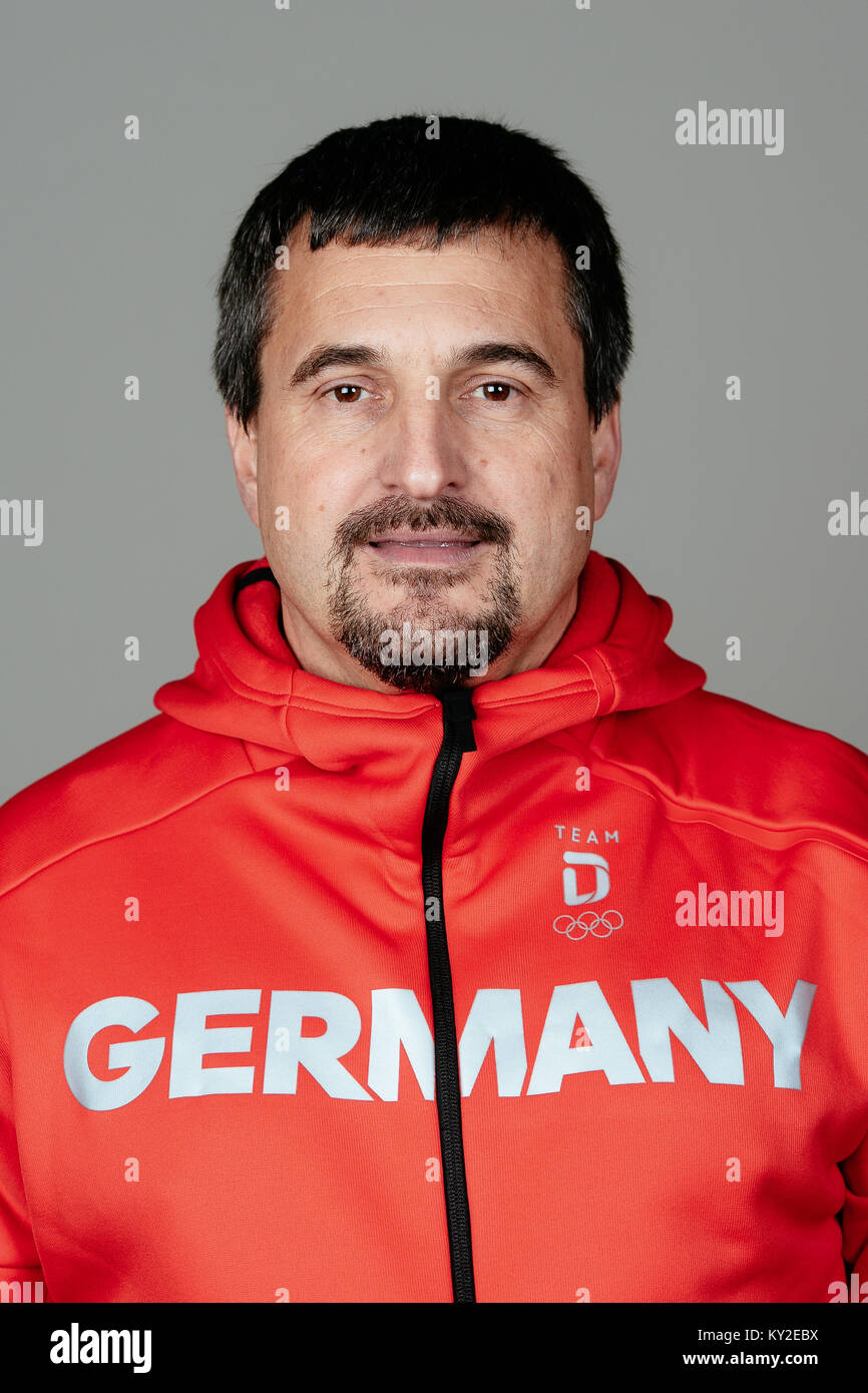 Georg Hackl poses at a photocall during the preparations for the Winter ...