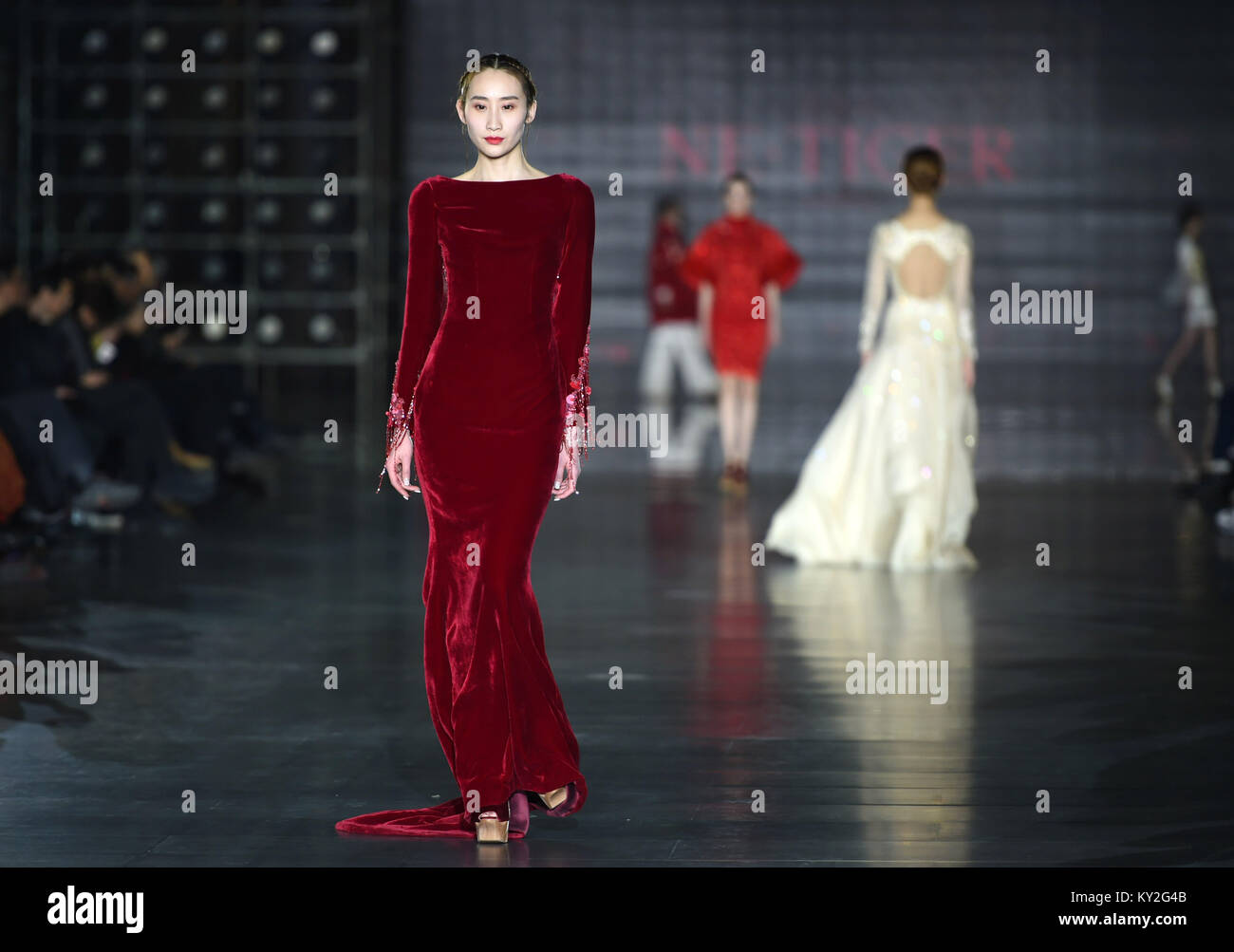 Harbin, China's Heilongjiang Province. 12th Jan, 2018. Models show ...