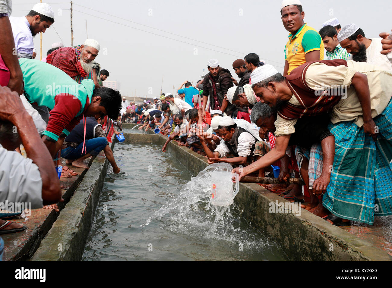 DHAKA, BANGLADESH - JANUARY 12, 2018: The first phase of Bishwa Ijtema ...