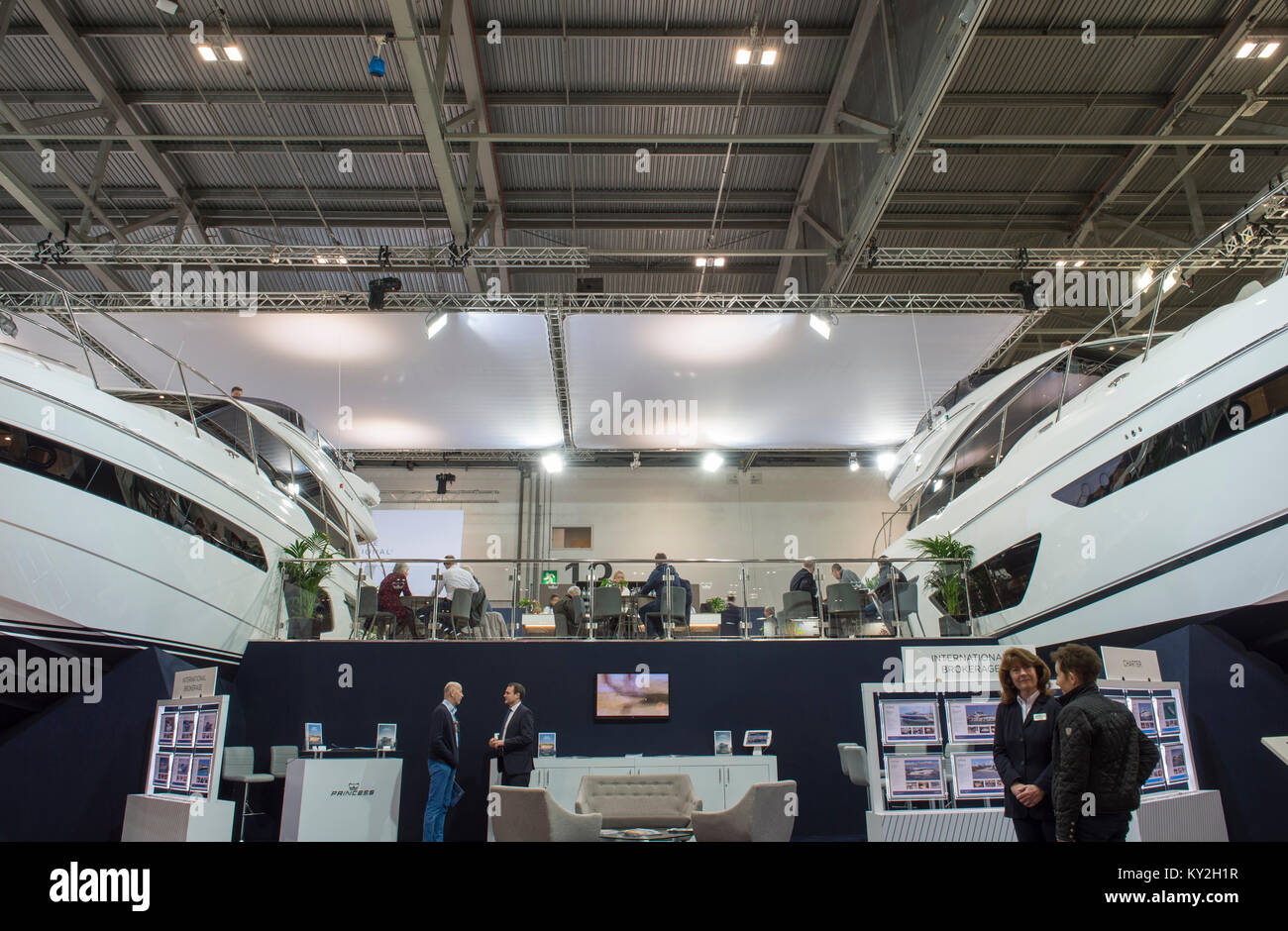 ExCel, London, UK. 12 January, 2018. The five day London Boat Show sees ...