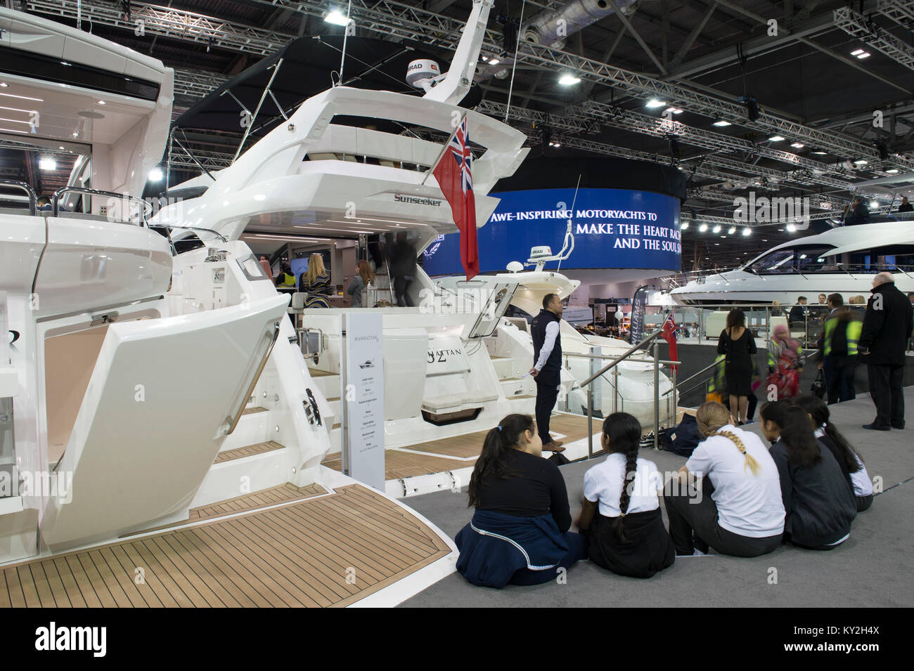 ExCel, London, UK. 12 January, 2018. The five day London Boat Show sees ...