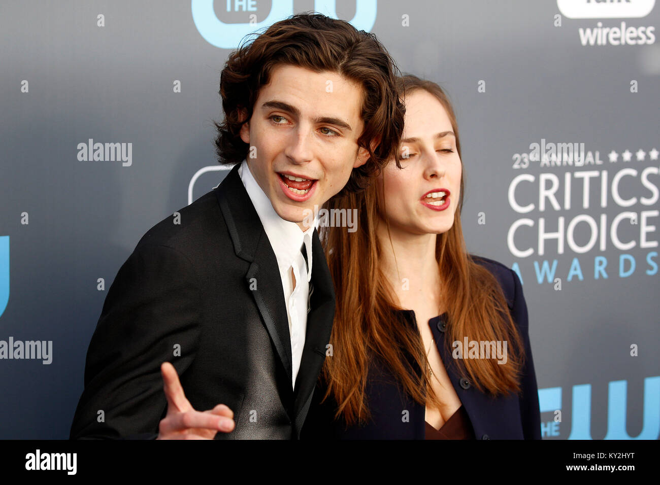 Santa Monica, USA. 11th Jan, 2018. Timothee Chalamet and his sister ...