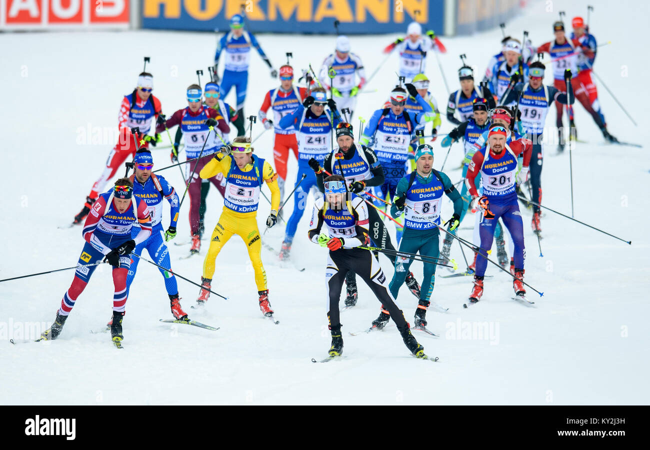 Ruhpolding, Germany. 12th Jan, 2018. The biathletes arrive for the ...