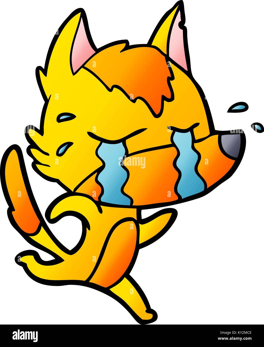 sad little fox cartoon character Stock Vector Image & Art - Alamy
