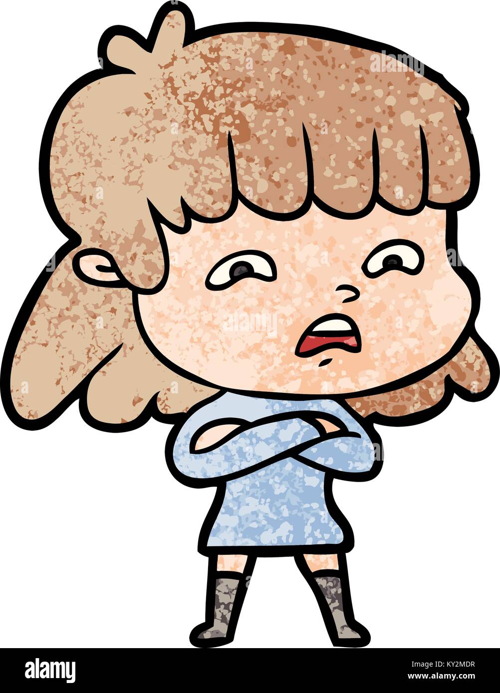 cartoon worried woman Stock Vector Image & Art - Alamy