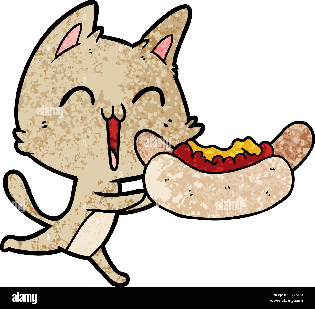 happy cartoon cat meowing Stock Vector Image & Art - Alamy