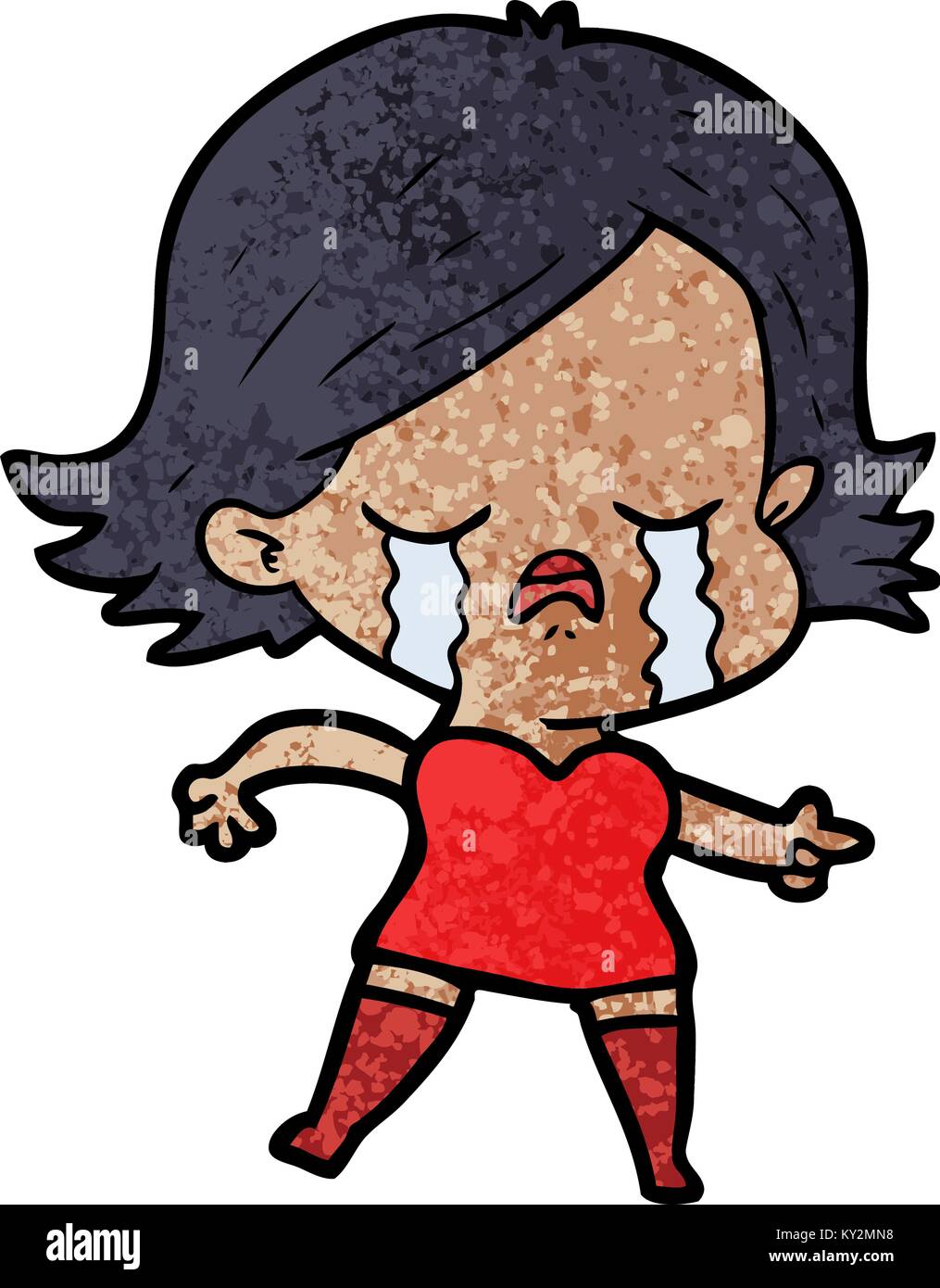 cartoon girl crying and pointing Stock Vector Image & Art - Alamy