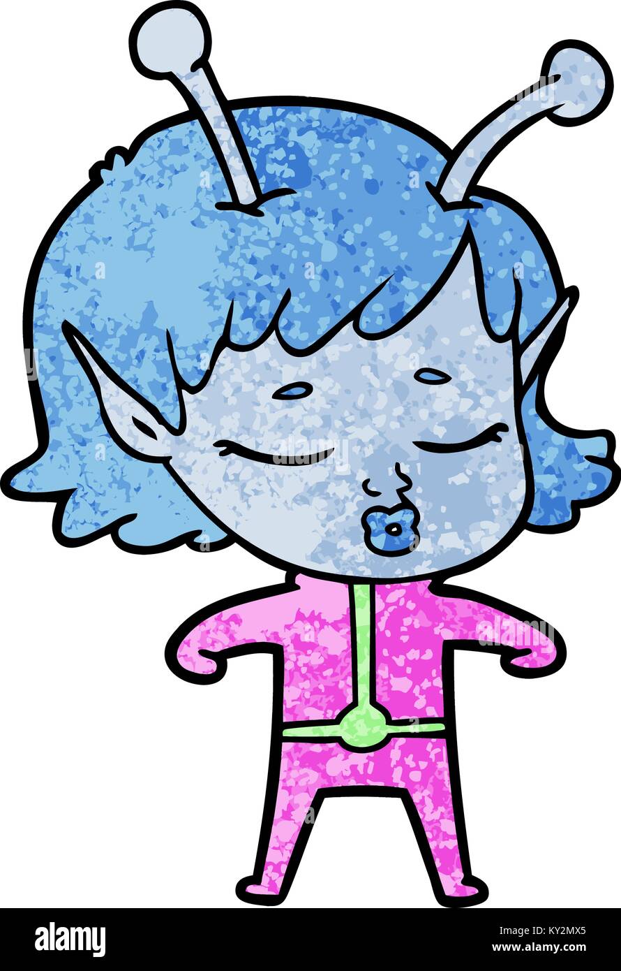 cartoon alien girl Stock Vector Image & Art - Alamy