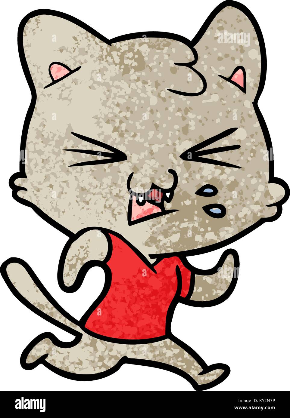 cartoon cat hissing Stock Vector Image & Art - Alamy