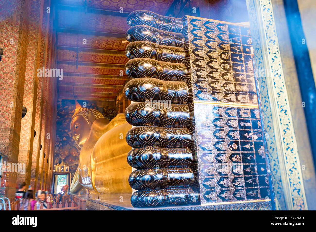 legs lying Buddha in a temple in Thailand, Bangkok Stock Photo - Alamy