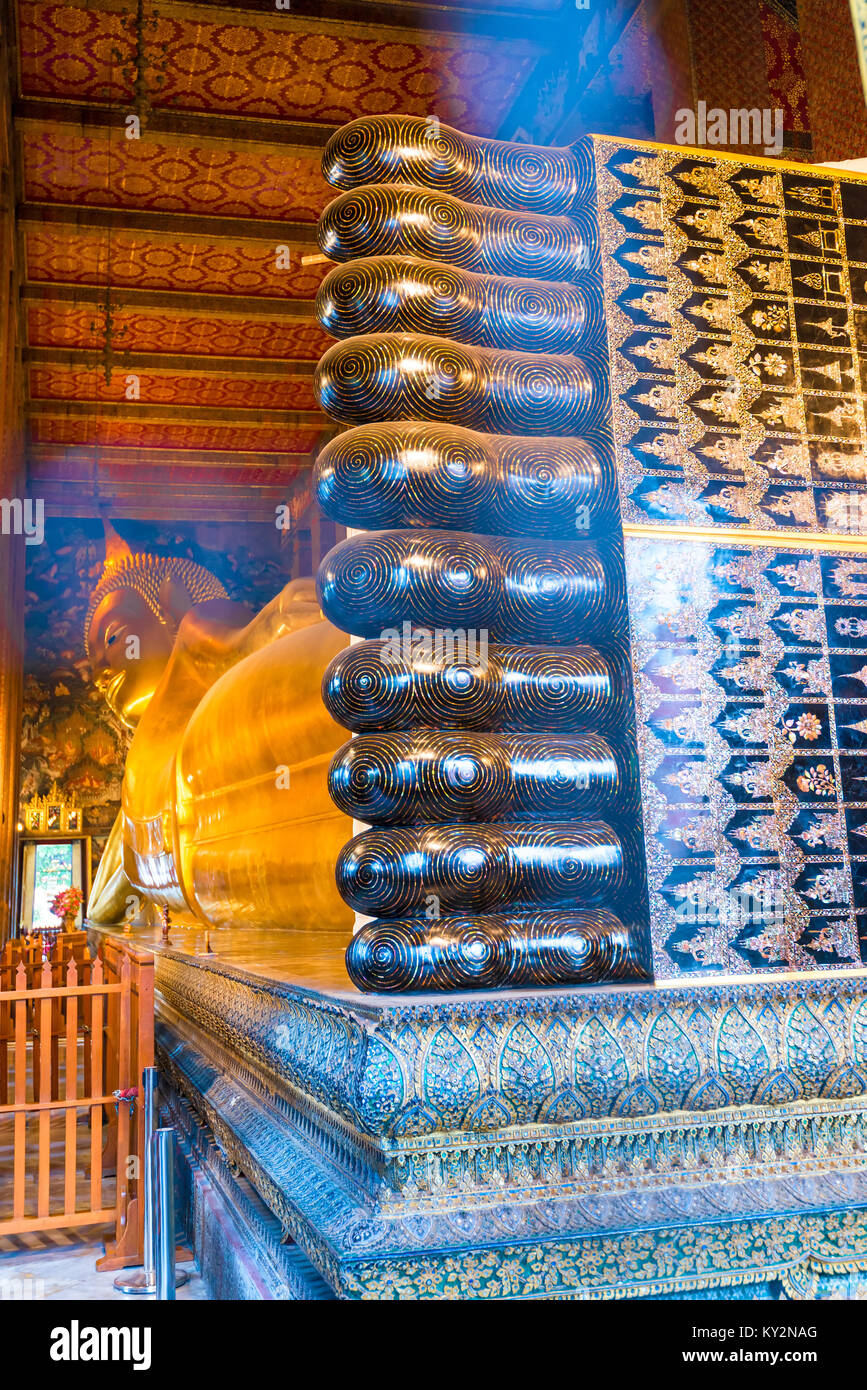legs lying Buddha in a temple in Thailand, Bangkok Stock Photo - Alamy