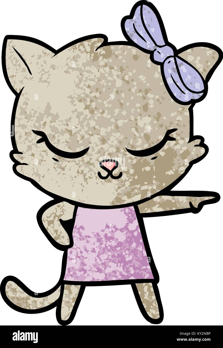 cute cartoon cat with bow Stock Vector Image & Art - Alamy
