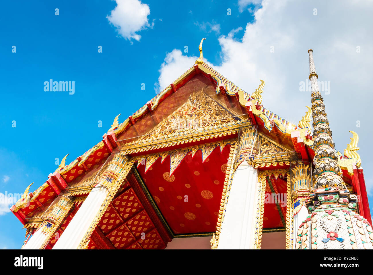 beautiful ornate decorated architecture of the temple of Bangkok Stock ...