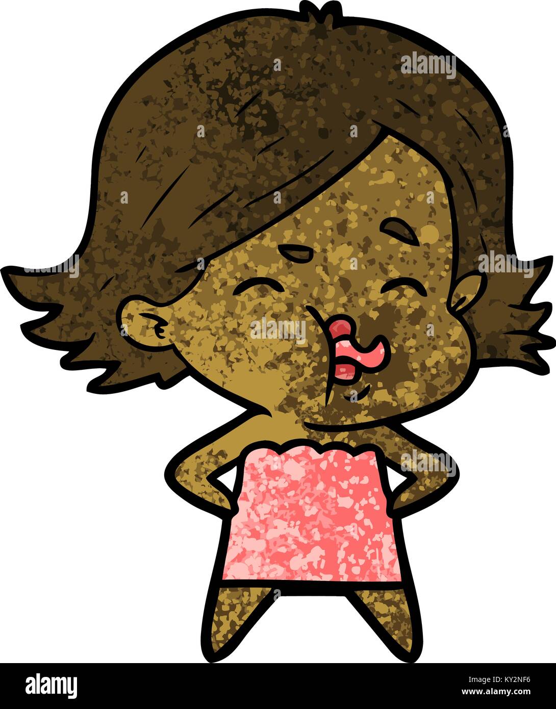cartoon girl pulling face Stock Vector Image & Art - Alamy