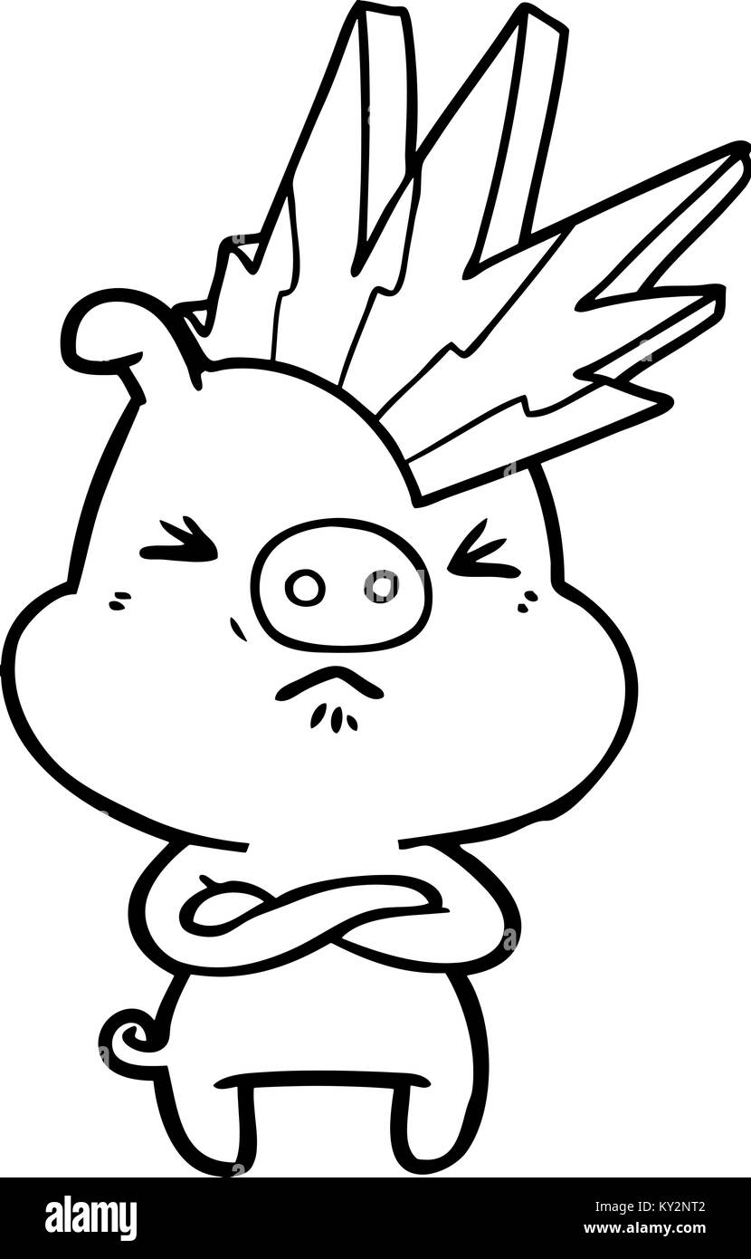 cartoon angry pig Stock Vector Image & Art - Alamy