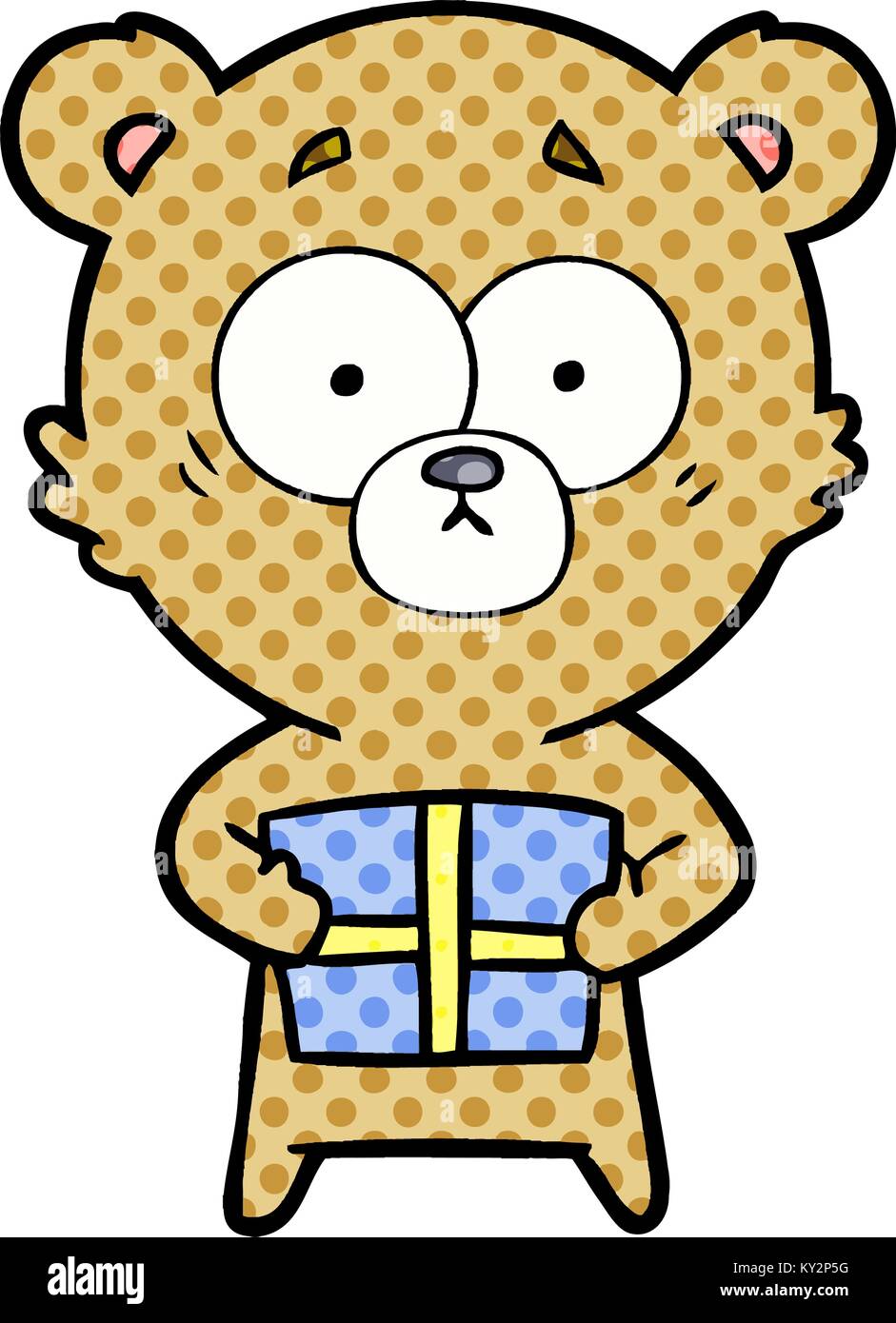 bear cartoon character with present Stock Vector Image & Art - Alamy