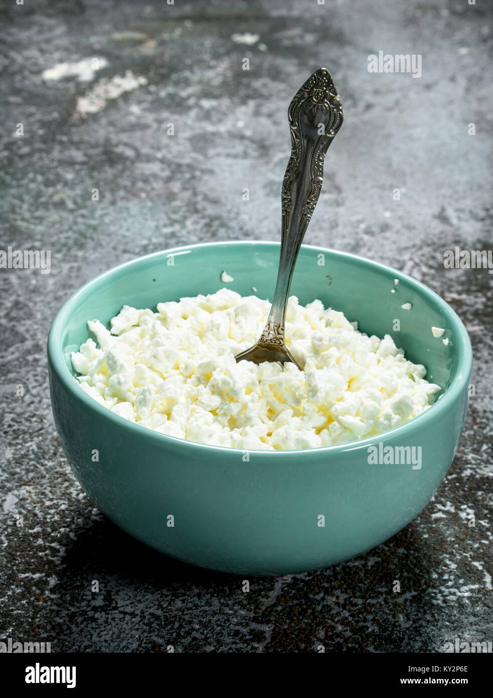 Cottage cheese and natural cow milk. On a rustic background Stock Photo ...