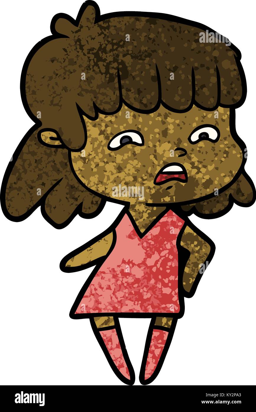 cartoon worried woman Stock Vector Image & Art - Alamy