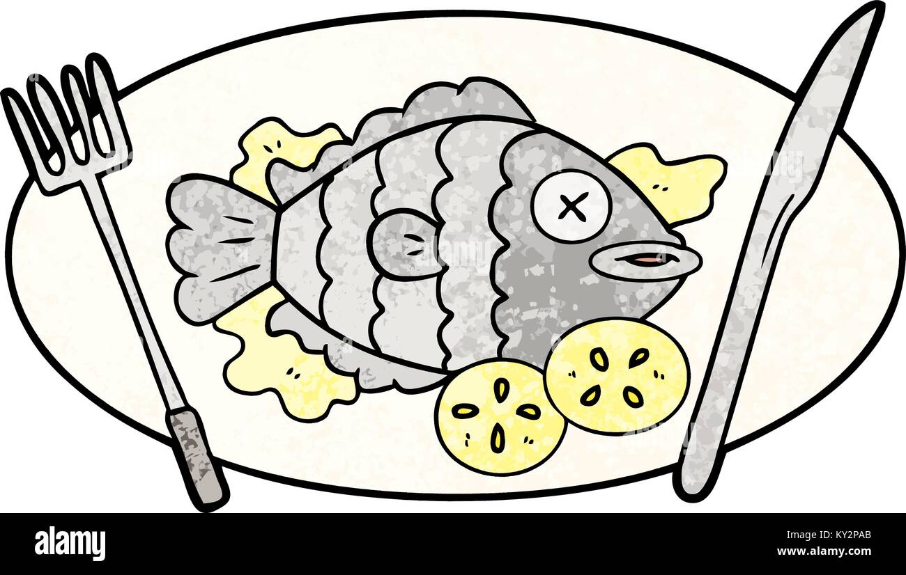 cooked fish cartoon Stock Vector Image & Art - Alamy
